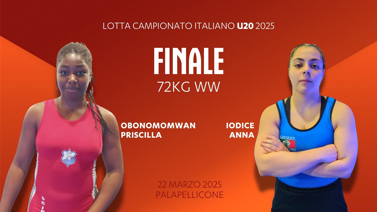 🤼‍♂️ Lotta U20 👉 Obonomomwan Priscilla vs Iodice Anna 🏆 finale 72kg WW ...