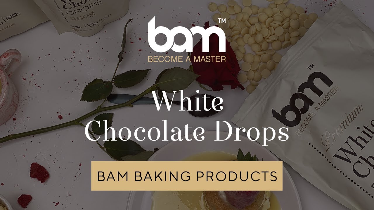 BAM Baking products: White Chocolate Drops - YouTube