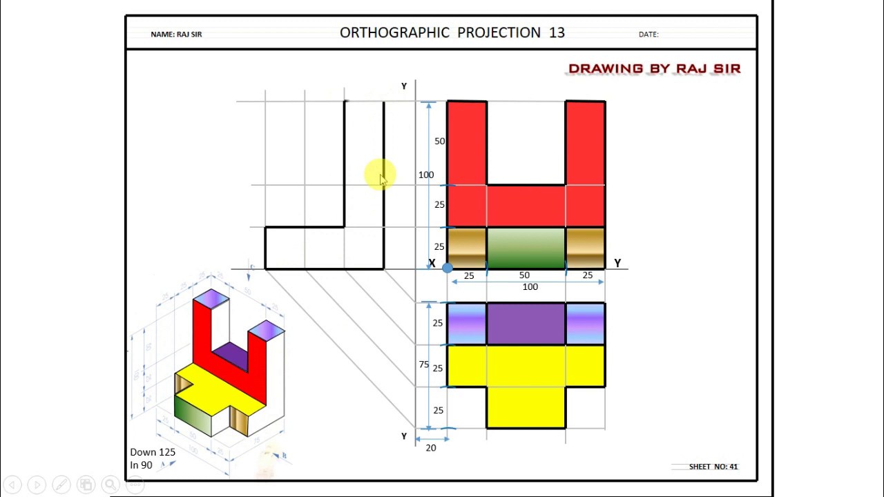 orthographic projection 8 - YouTube