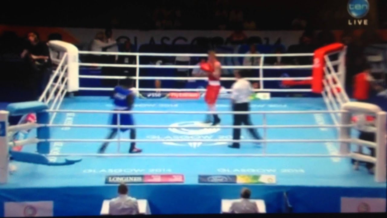 BOXING Daniel Lewis 2014 Commonwealth Games Bout 1 vs Sierra Leone ...