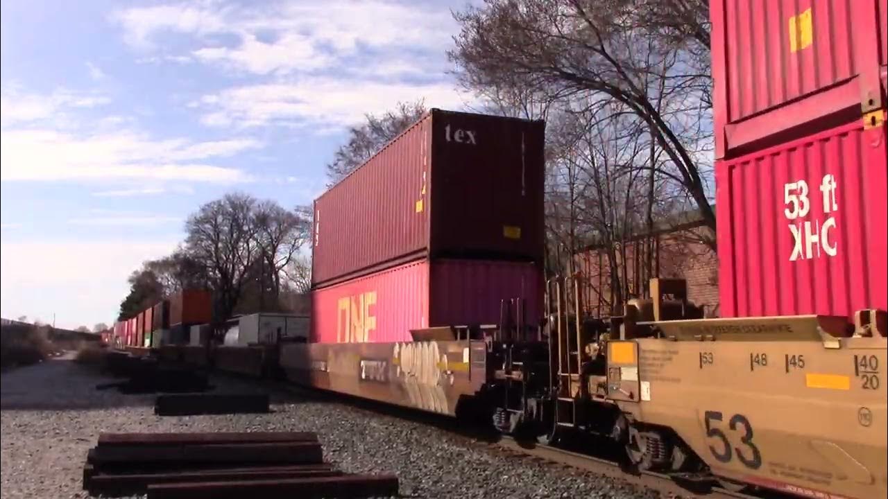 (CPKC) CP 112 with 8108 leading and KCSM 4559 mid DPU passing Weston - YouTube