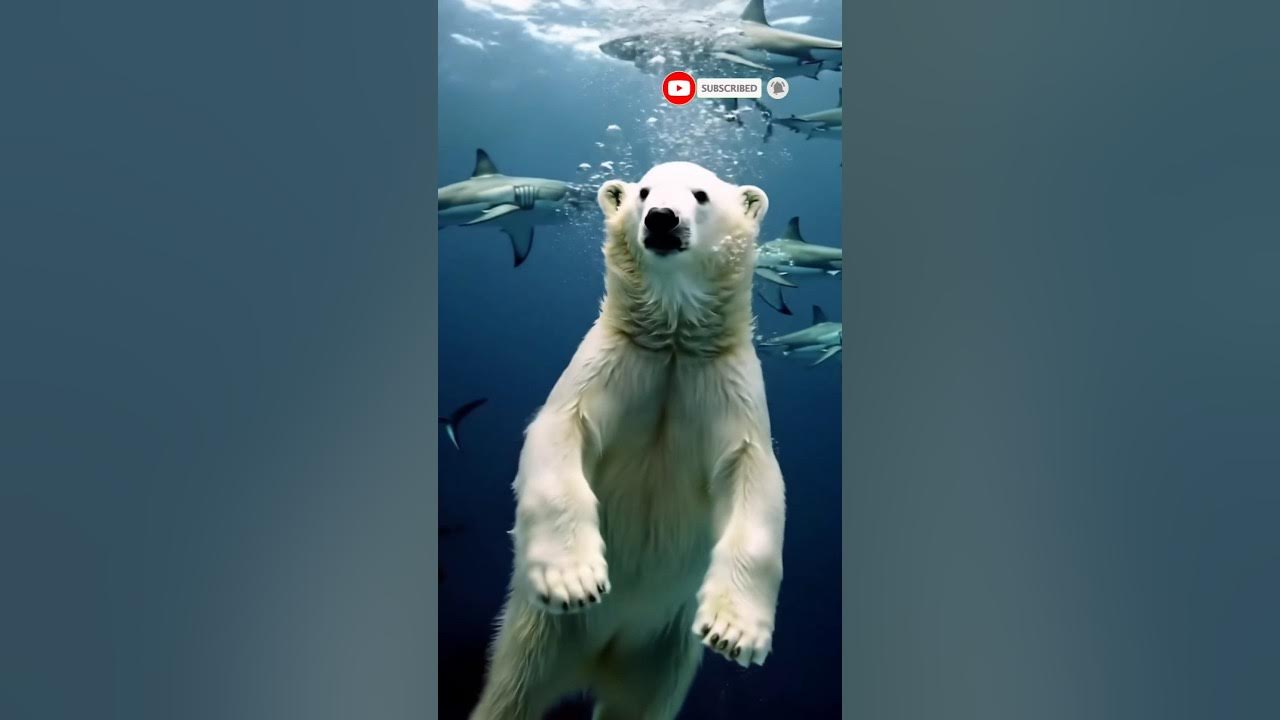 A Polar Bear cub Rescued from Deadly Sharks Attack! #polarbear #arcticwildlife #animals #shorts ...