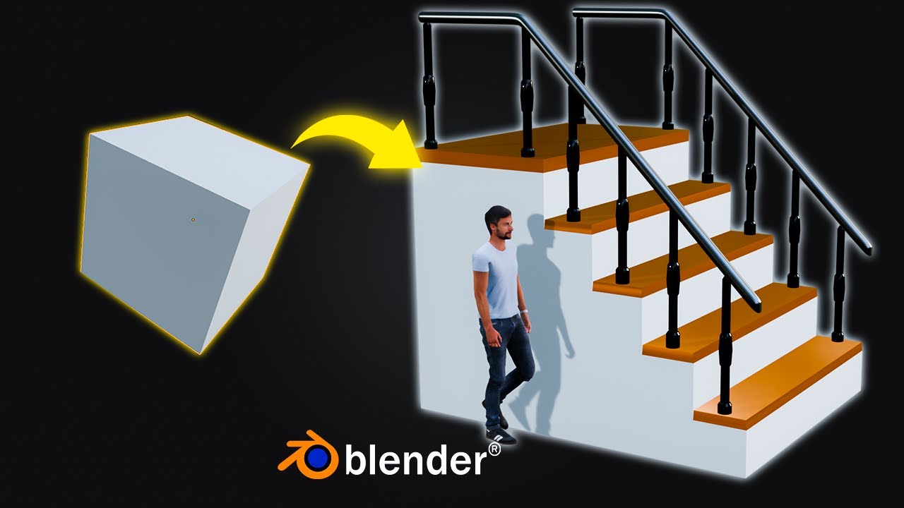 how to modeling stairs in blender in 30 seconds - YouTube