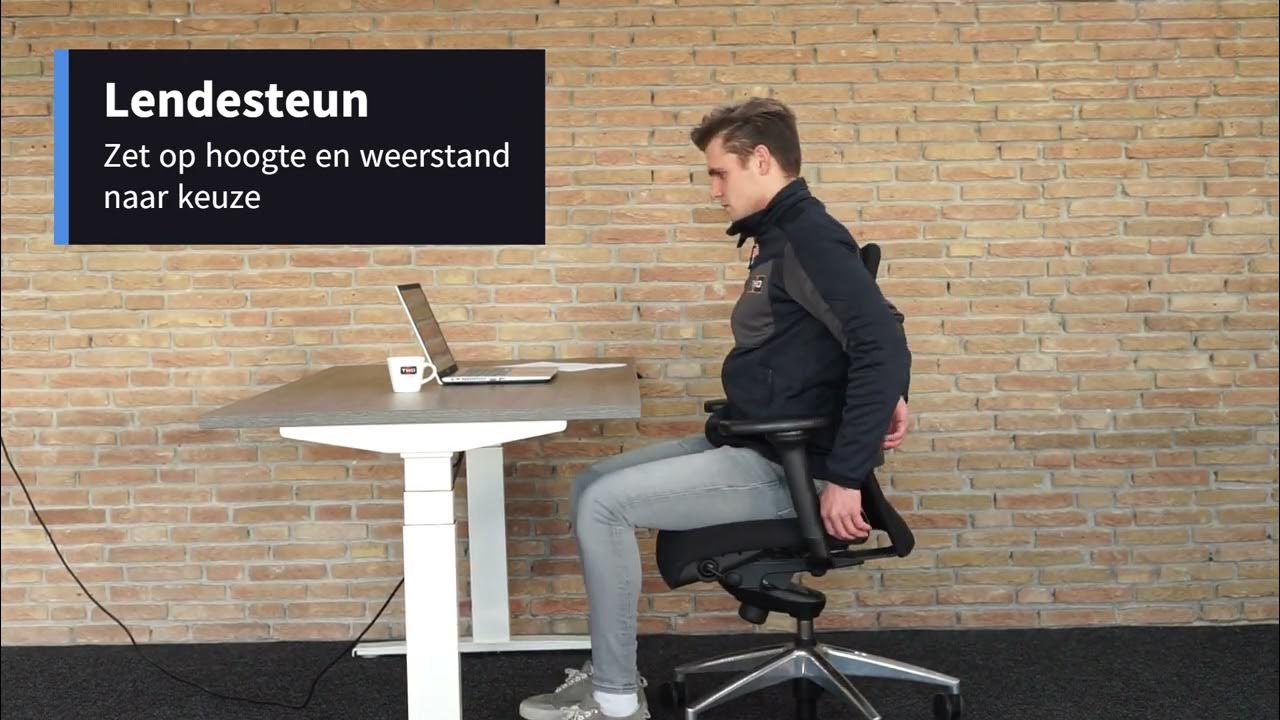 Ergonomische bureaustoel instellen voor juiste zithouding - YouTube