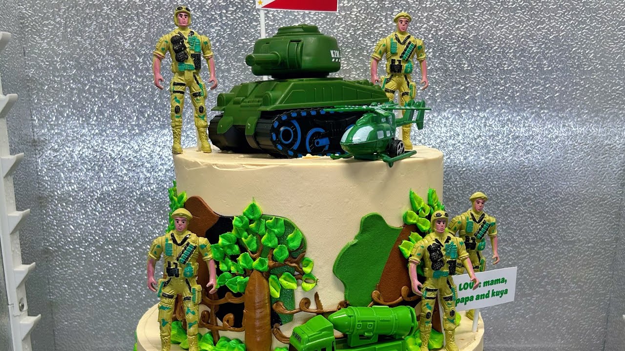 army themed cake design - YouTube