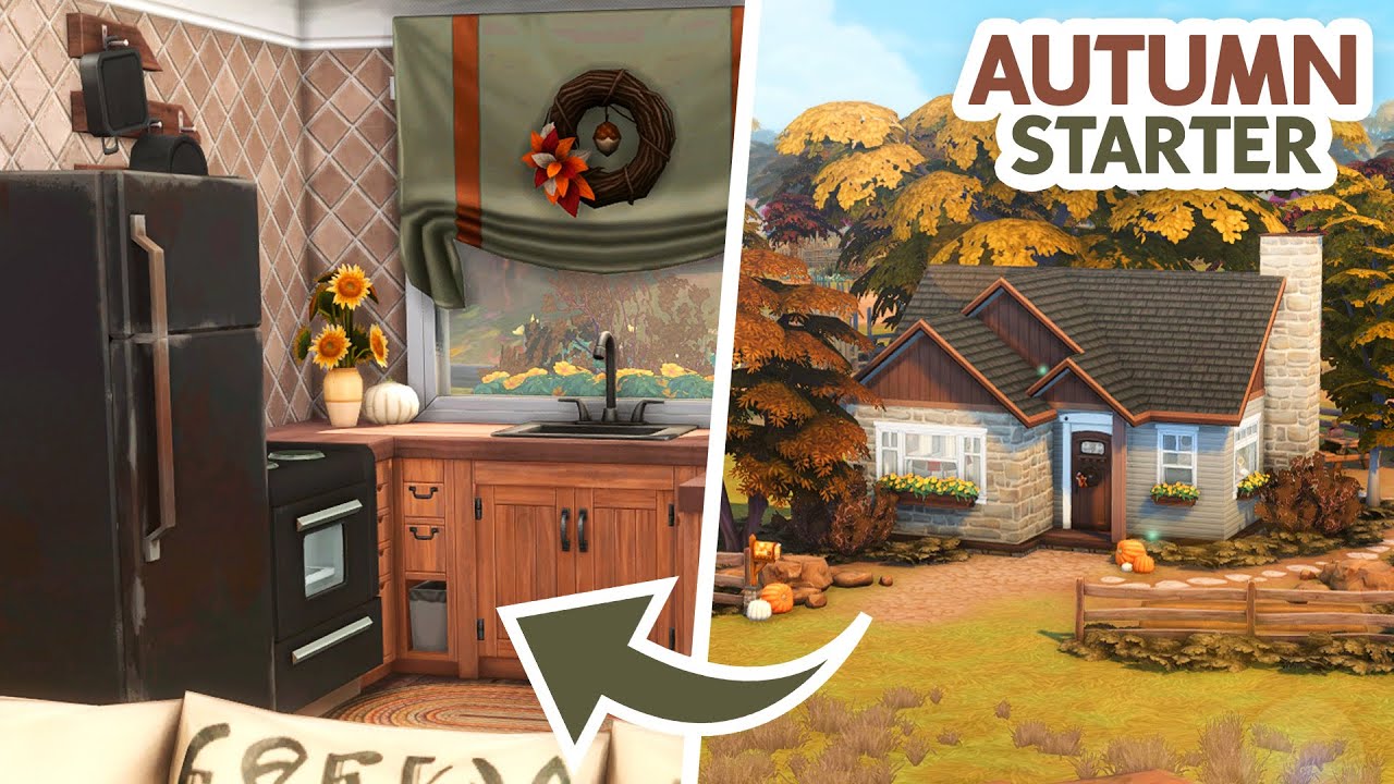 Autumnal Starter Home 🍂 // The Sims 4 Speed Build - YouTube