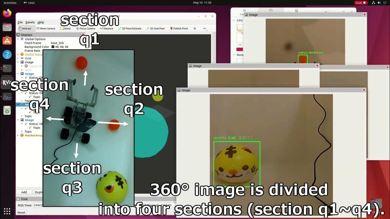 360° Object Detect and Marker Output in ROS2 rviz2 and KR260.(Test1 ...