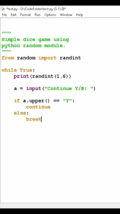 Dice Game Using Python Random Module Shorts Coding Python Pythonprogramming Pythontricks