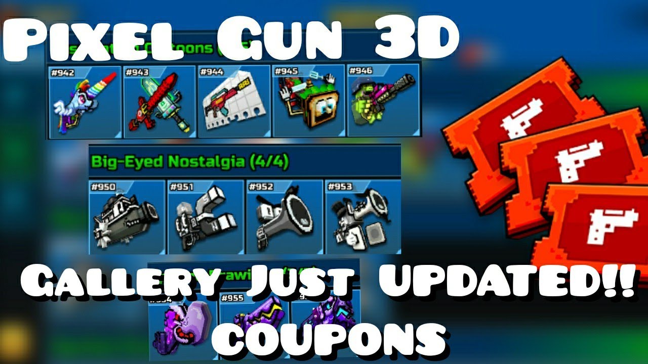 Pixel Gun 3D - GALLERY just UPDATED!! 3 New SETS, COUPONS! - YouTube