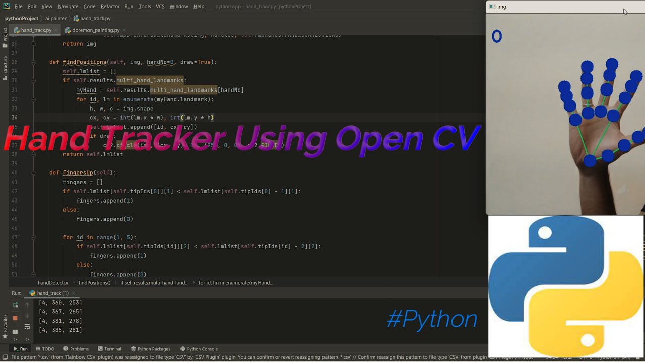 How To Make Hand Tracker By Open Cv Python Opencv Handtracker