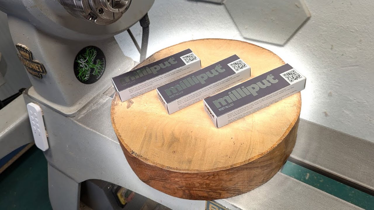 FIRST EVER! Metallic Epoxy Inlay: Milliput’s New Resin, Exclusive Preview woodturning - YouTube