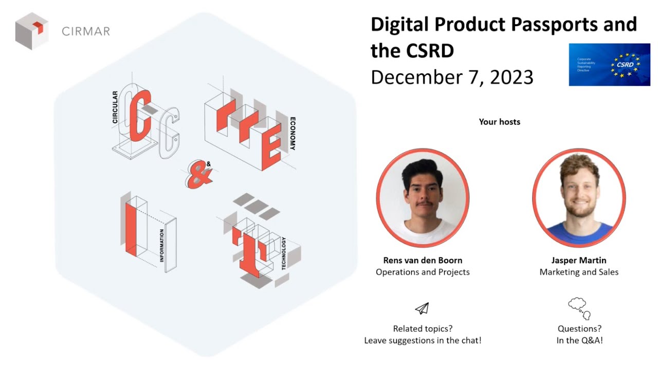 Cirmar webinar DPP and CSRD - YouTube