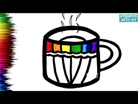 Rainbow Cup Drawing, Painting and Colouring for Kids and Toddlers, How ...