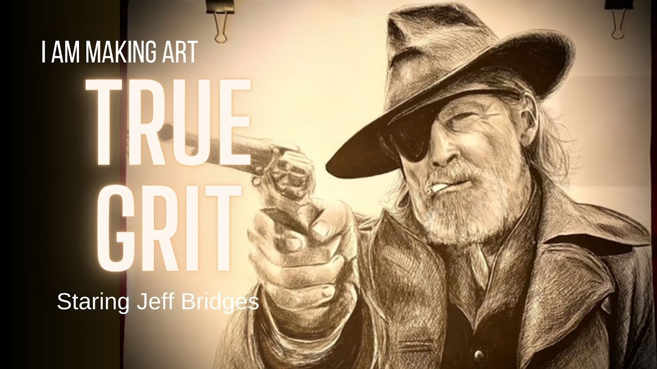 True Grit staring Jeff Bridges drawing/ink - YouTube