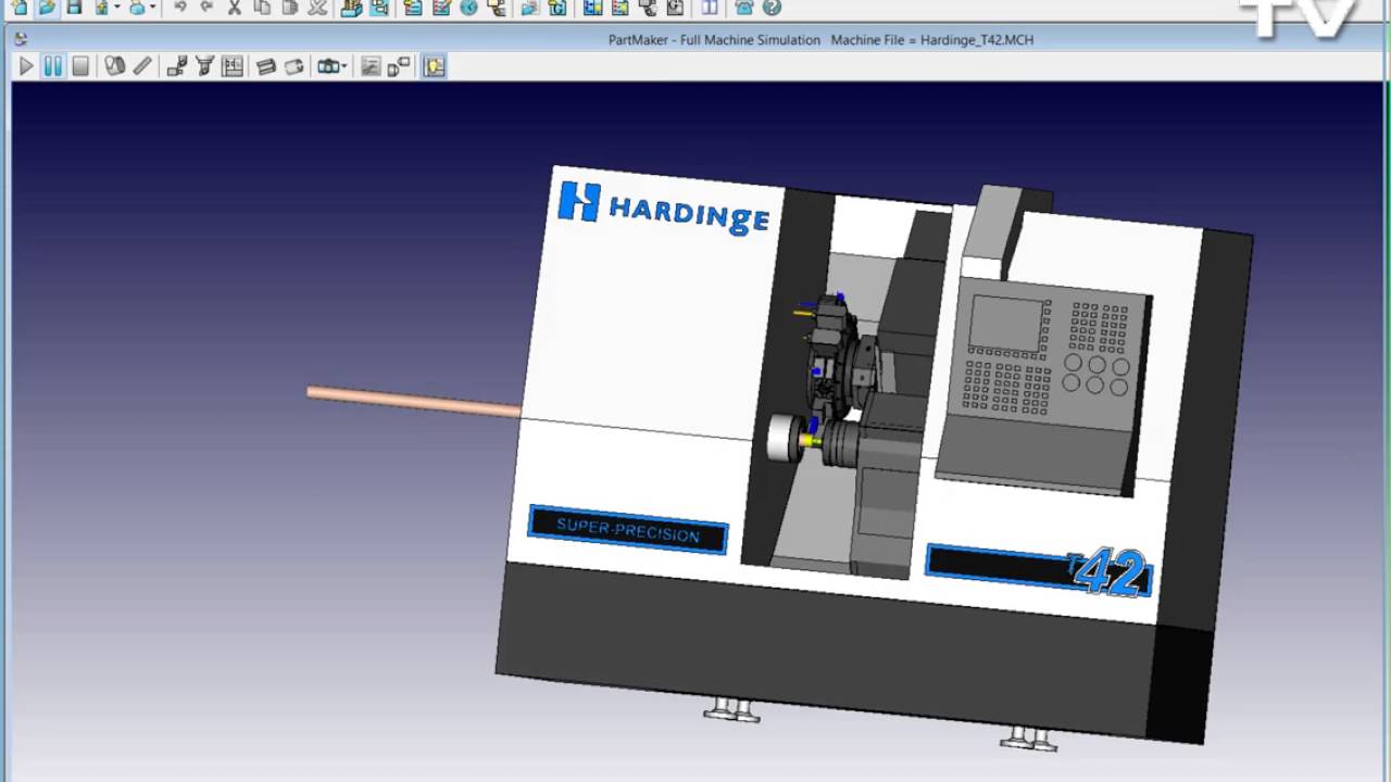 Programming with PartMaker for the Hardinge T 42 - YouTube