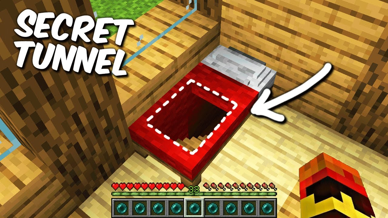 I found super SECRET bed tunnel to biggest base in Minecraft! What's ...