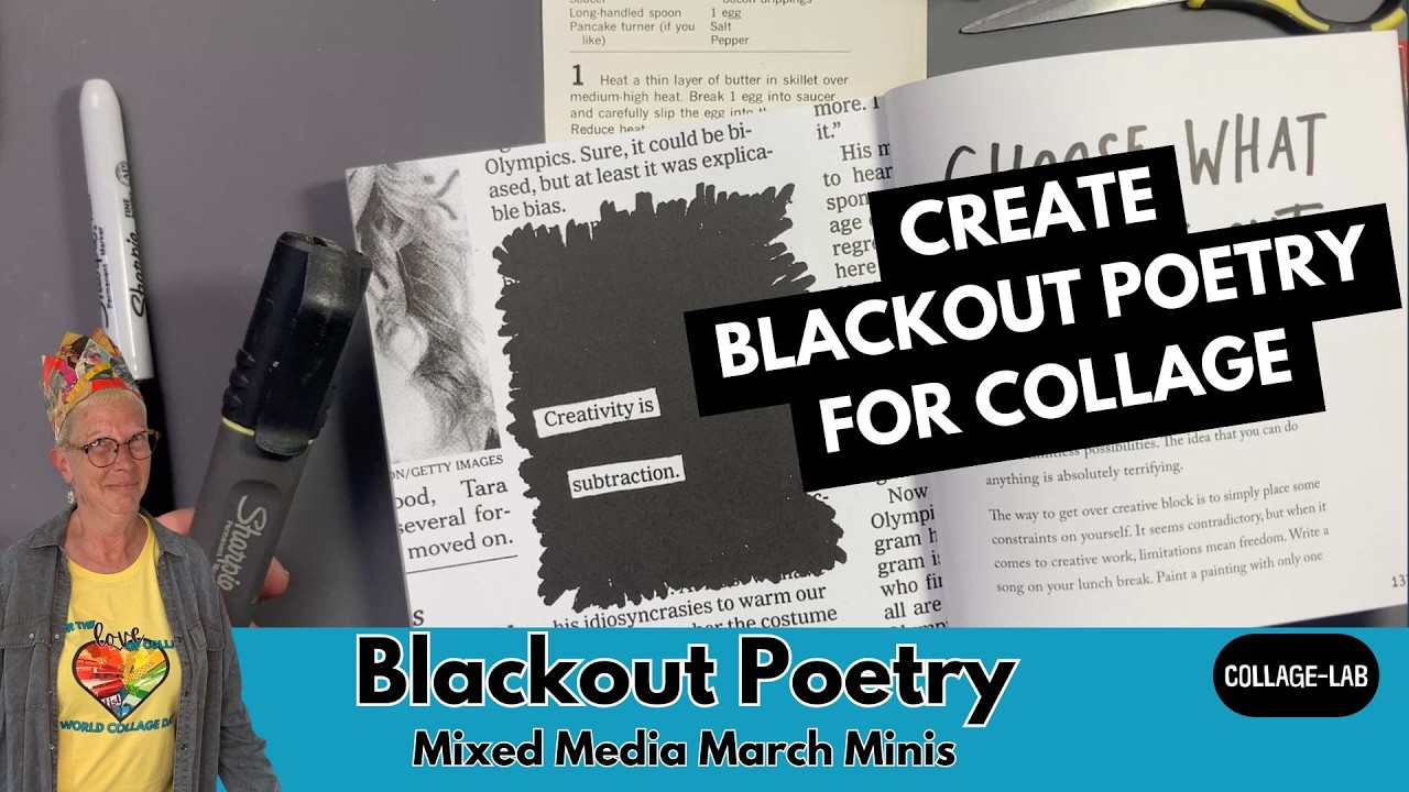 Blackout Poetry - Mixed Media March Minis - YouTube