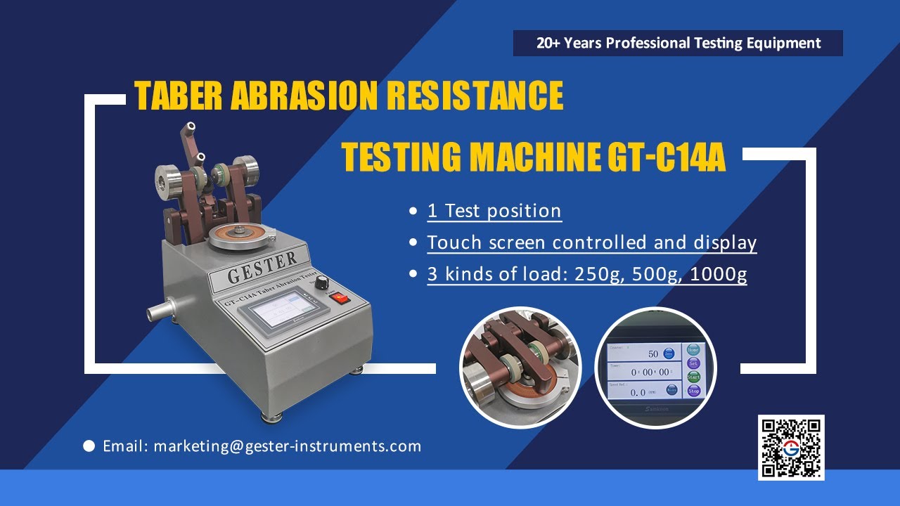 1 Test position Taber Abrasion Tester GT-C14A - YouTube