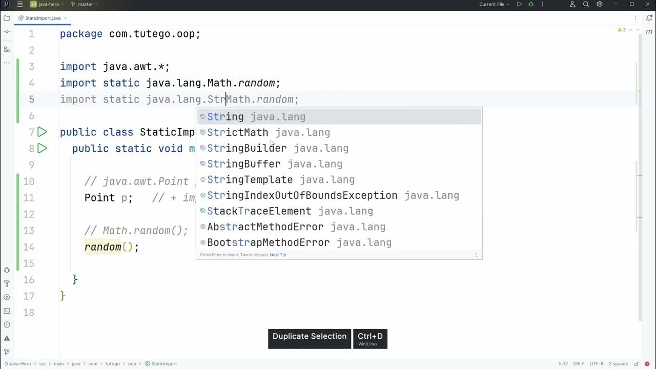 Statische import-Deklarationen in Java - YouTube