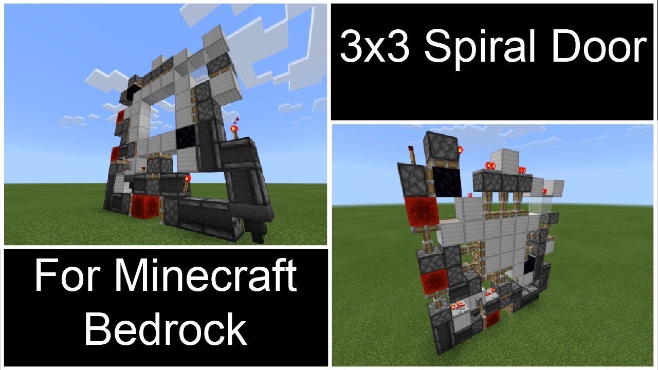 (90 Blocks!) 3x3 Spiral Door for Minecraft Bedrock/MCPE/Windows/Xbox ...
