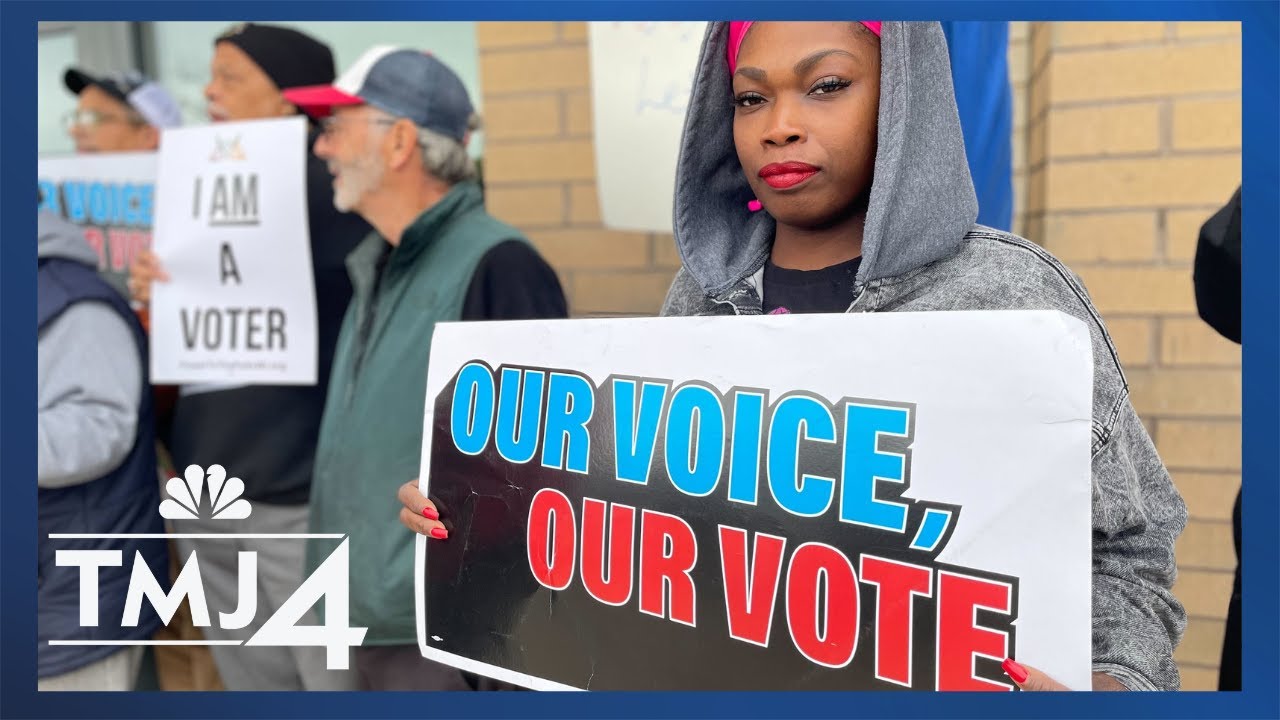 Rallying support for early voting site in Milwaukee - YouTube