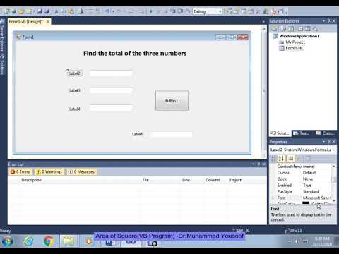 Simple VB Program to add three numbers - YouTube