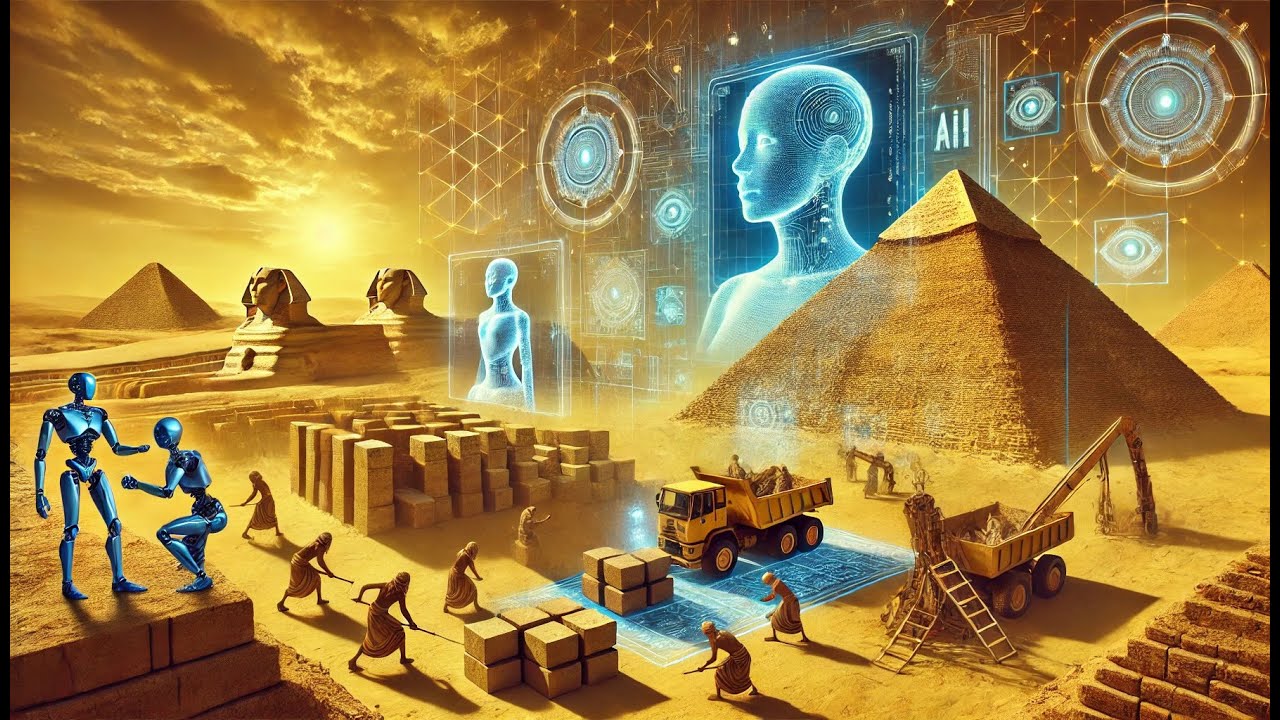 how ai thinks the pyramids were built - YouTube
