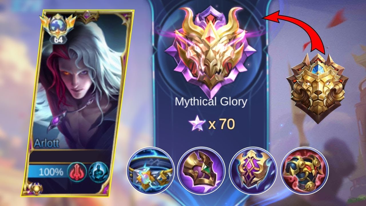 ARLOTT PERFECT BUILD AND EMBLEM TO REACH MYTHICAL GLORY RANK !! ARLOTT ...
