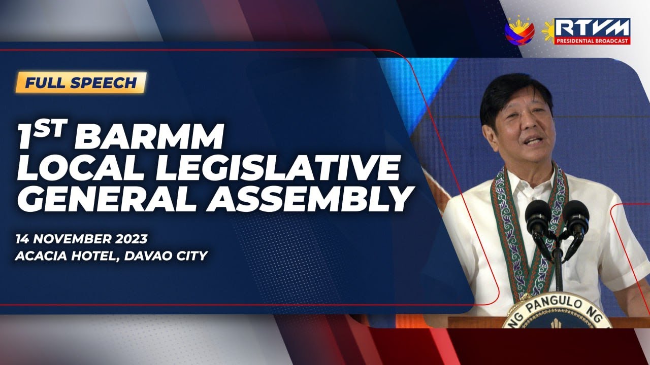 1st BARMM Local Legislative General Assembly (Speech) 11/14/2023 - YouTube