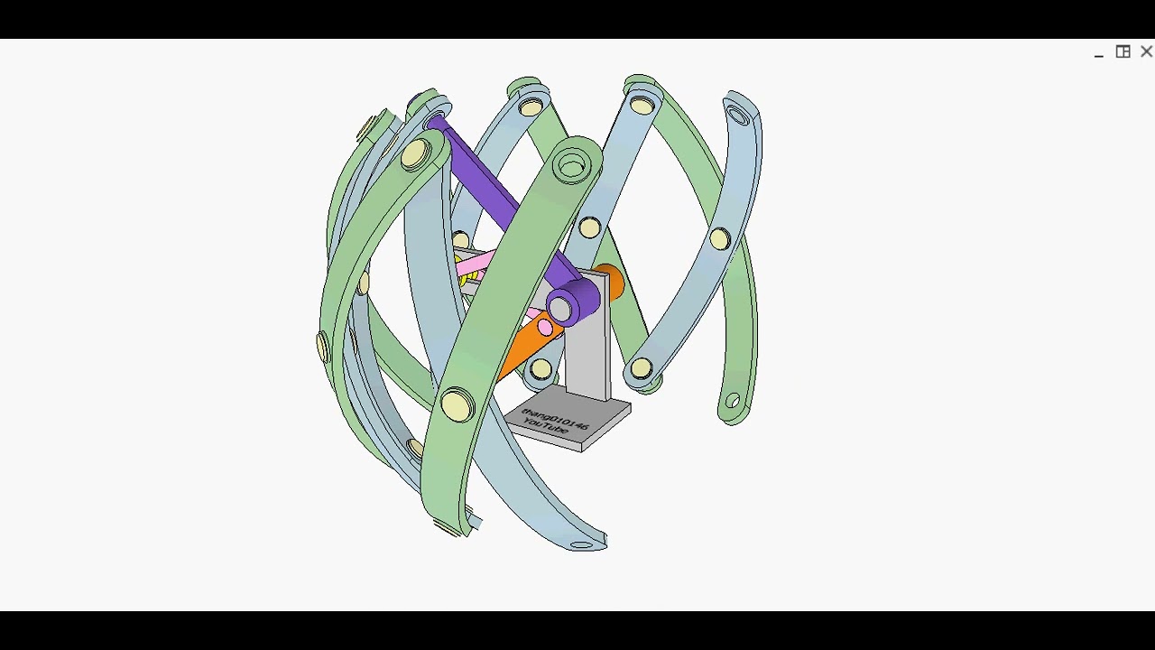 Spherical scissor mechanism 1c - YouTube