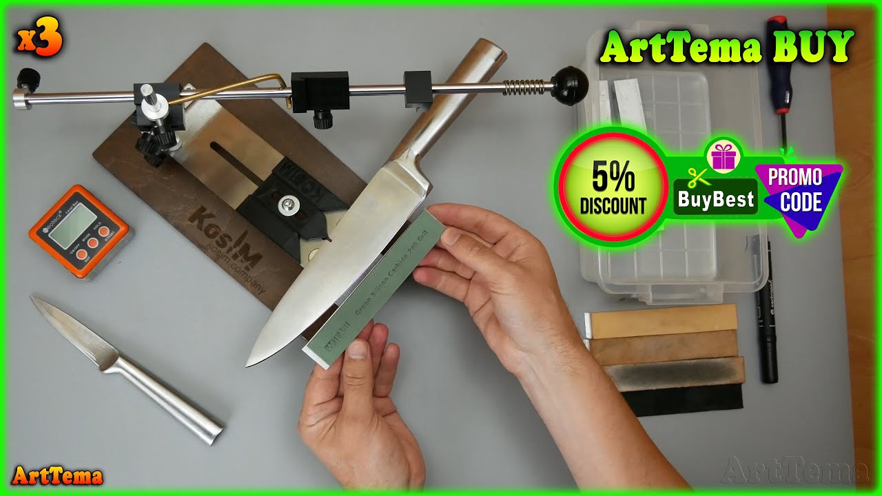 KosiM Lite how to use a cheap knife sharpener Ukrainian production - YouTube