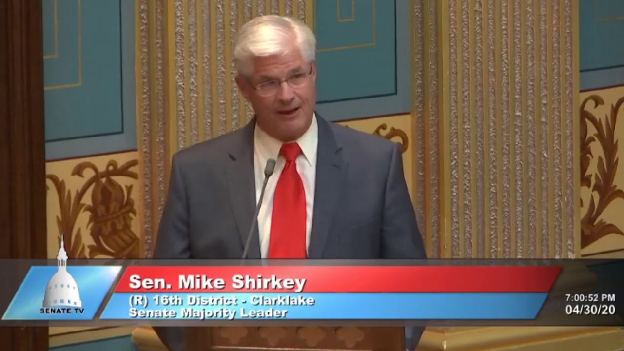 Sen. Shirkey addresses the Senate on the end of the state of emergency ...
