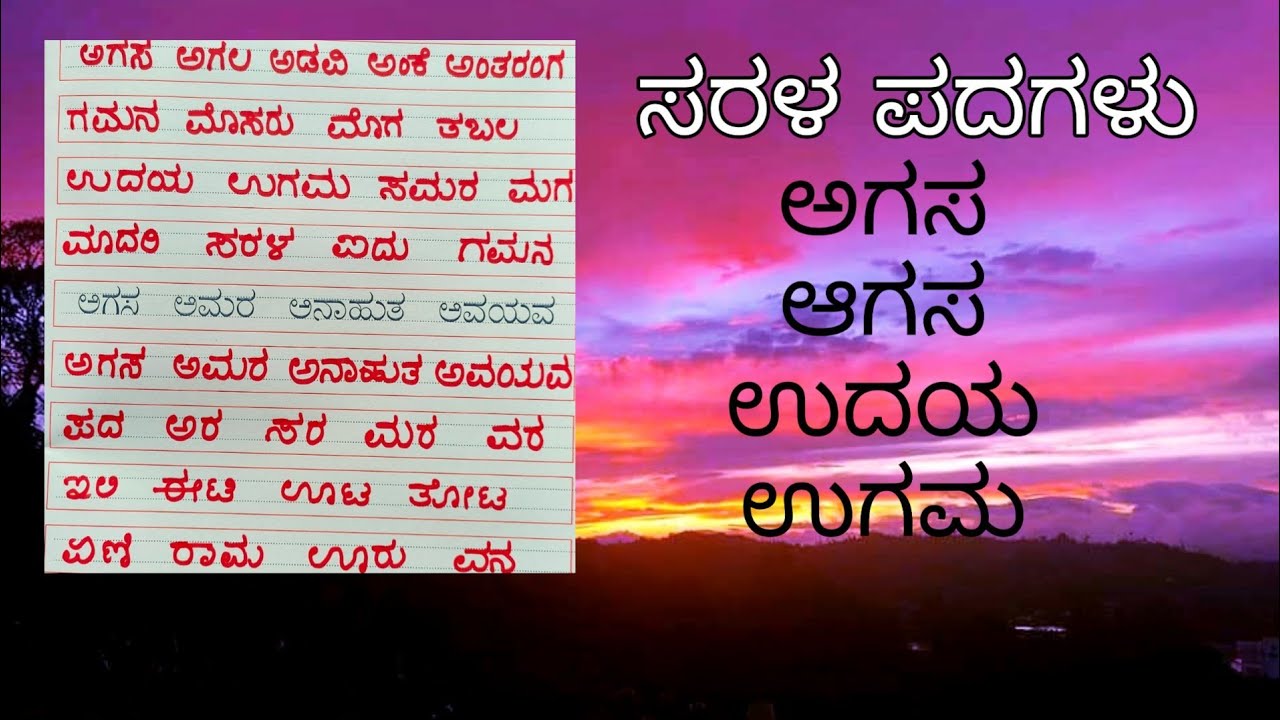 Kannada Simple Words YouTube kannada-simple-words-youtube
