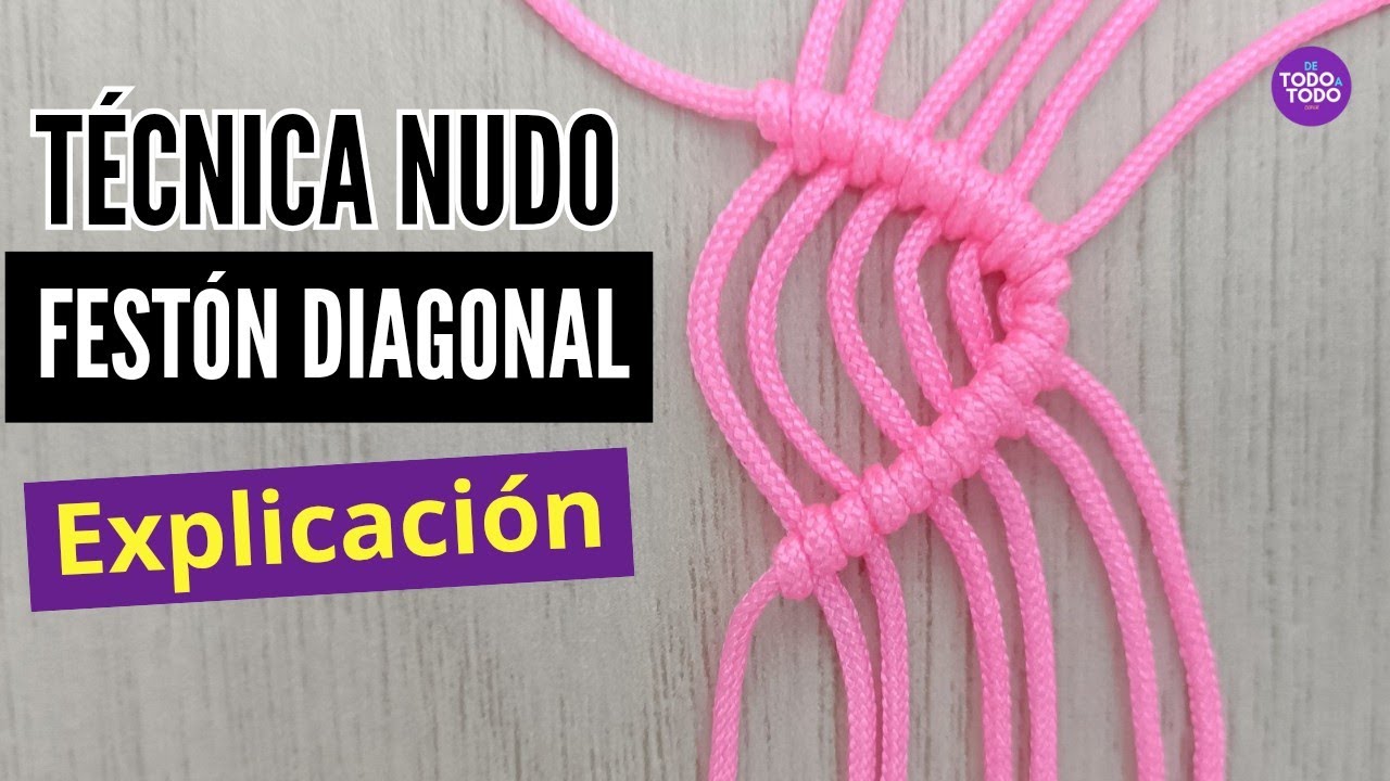 Cómo hacer Nudo FESTÓN diagonal en MACRAMÉ 👉 Tutorial paso a paso para ...
