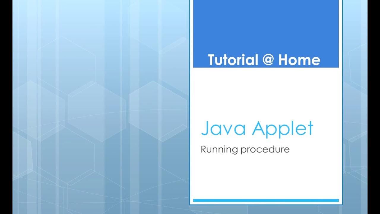 applet program running procedure - YouTube