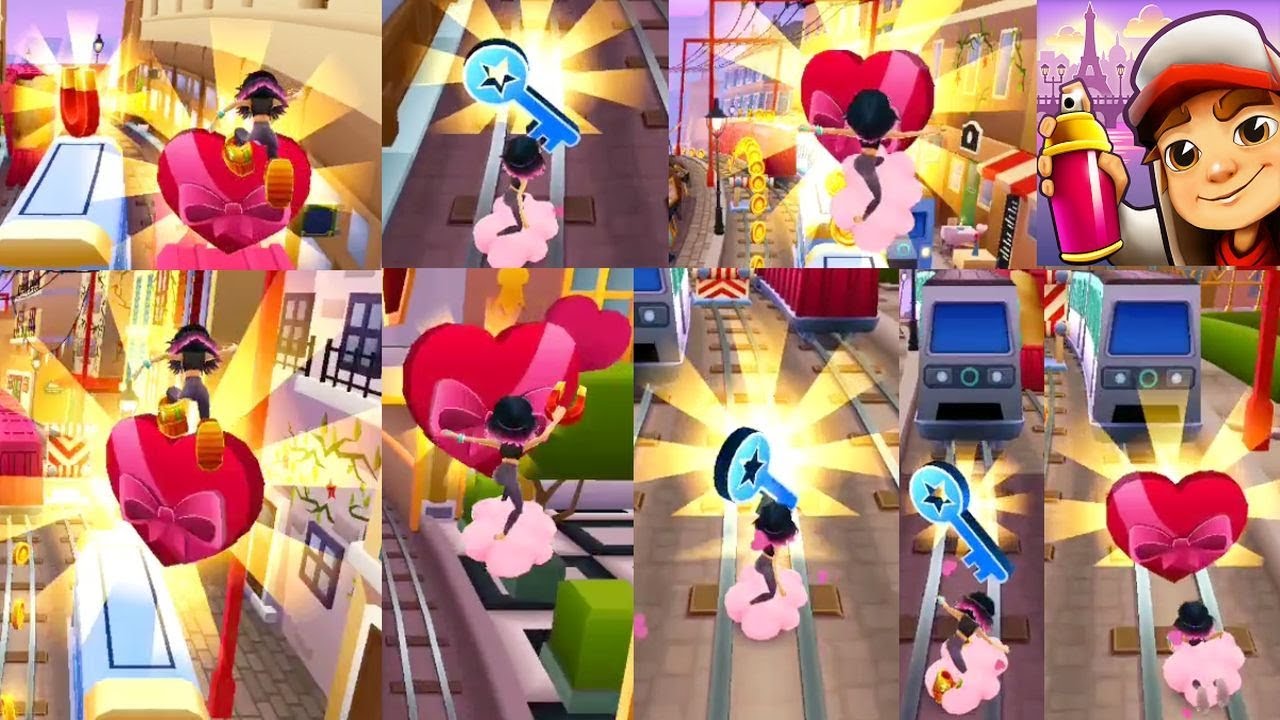 SUBWAY SURFERS PARIS 2020 : COLLECTING HEART TOKENS and KEYS ...