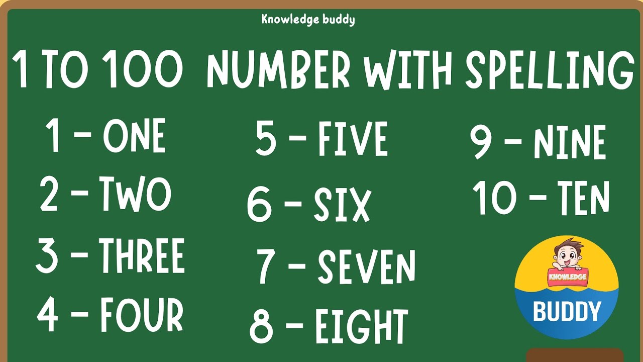 Number names 1 to 100 in english | One to Hundred Spelling | 1 to 100 ...