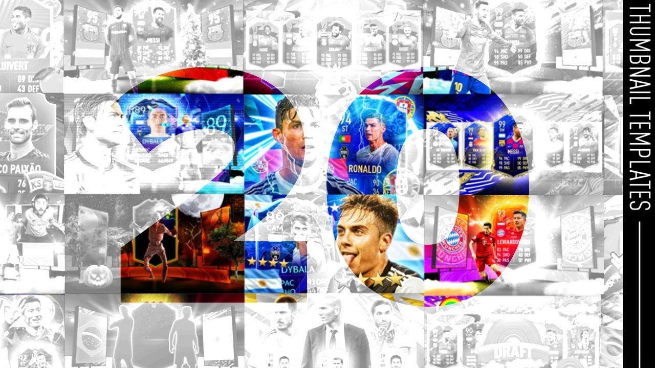 FIFA 20 GFX PACK | 20 THUMBNAIL TEMPLATES FULLY EDITABLE [PSD&GIMP] ft ...