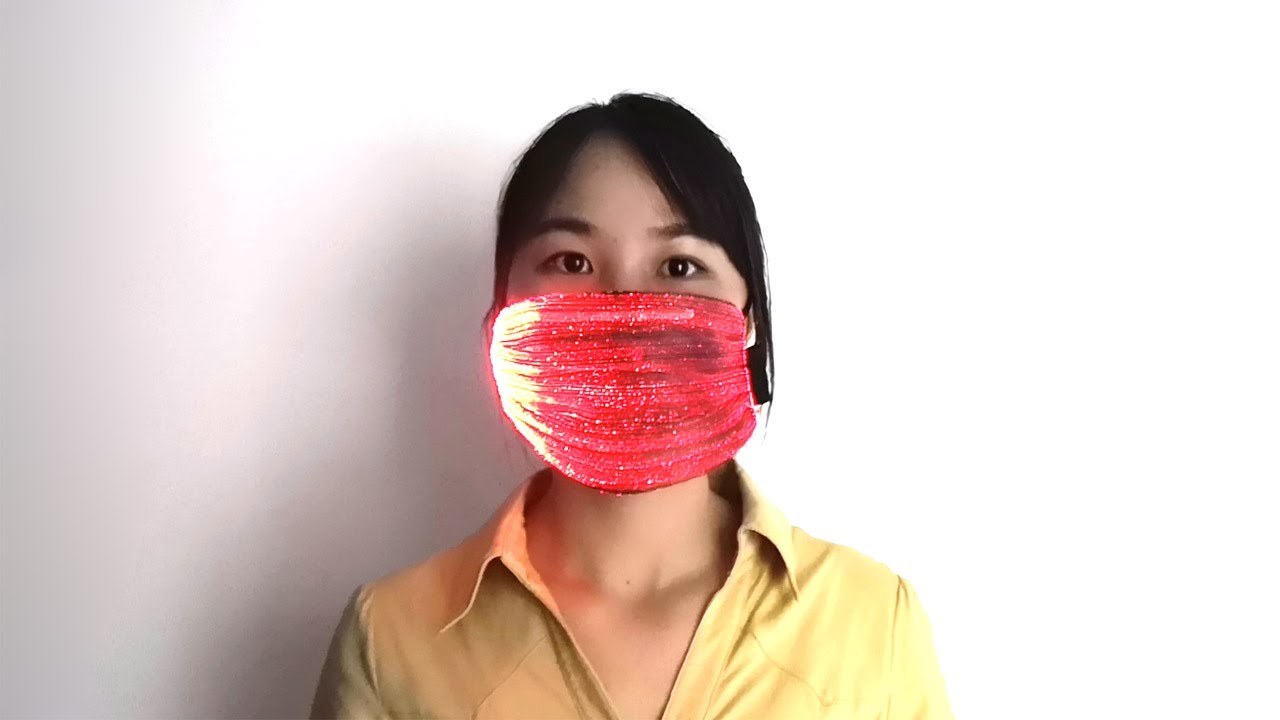 Washable 7 Color Changing Fibre Optical LED Flashing Mask - YouTube