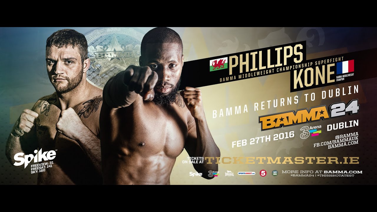 Cheick Kone vs John Phillips - BAMMA 24 (Middleweight Title) - YouTube