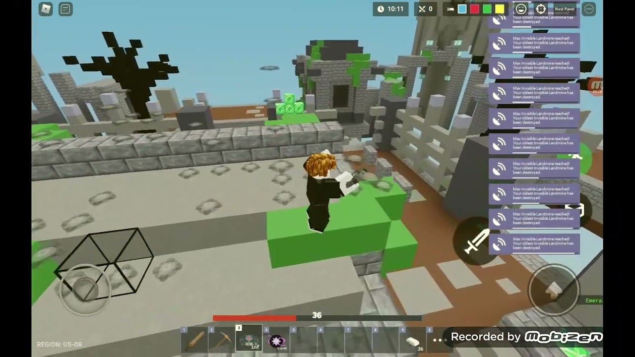 How to place INF Invisble Landmine (Roblox Bedwars) - YouTube