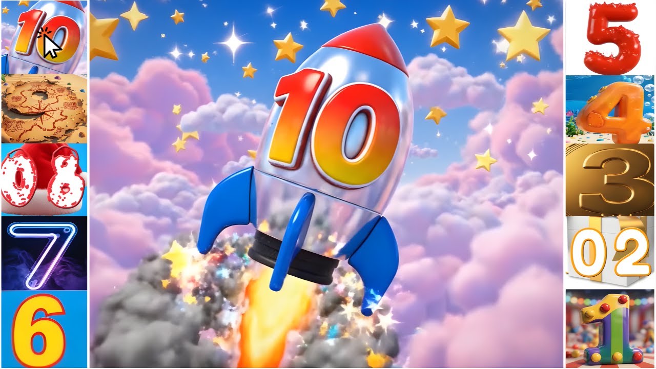 Colorful Number Countdown Animation from 10 E5 - YouTube
