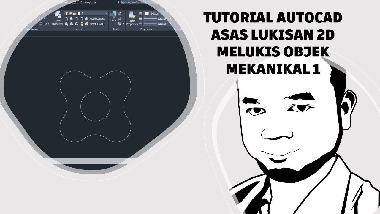 Cara Melukis Objek Mekanikal 1 ASAS AUTOCAD - YouTube