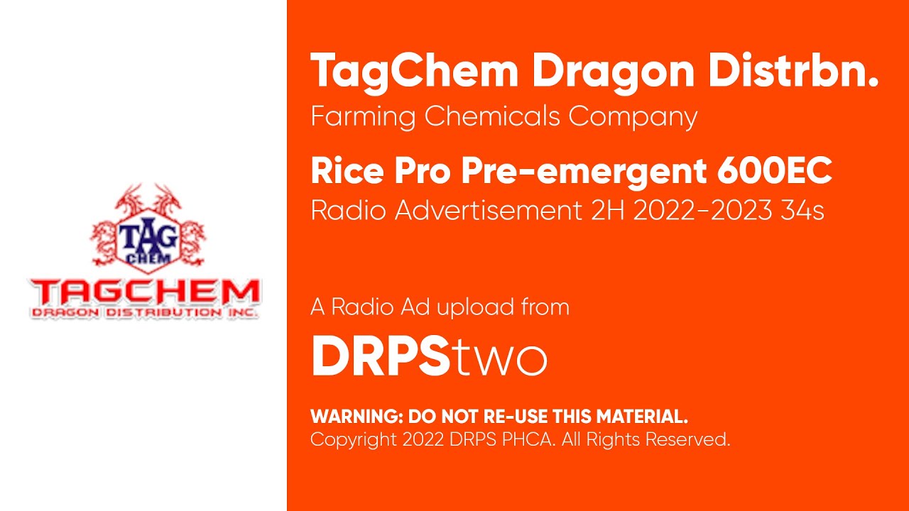 TagChem Rice Pro Pre-emergent 600EC Radio Ad 2022-2023 34s - YouTube