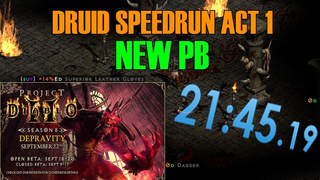 PD2 Druid Speedrun 21:45 (Act 1 Practice S8 SECOND ATTEMPT) - YouTube