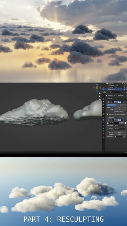 How to Make 3D Clouds in Blender Part 4- Resculpt - YouTube