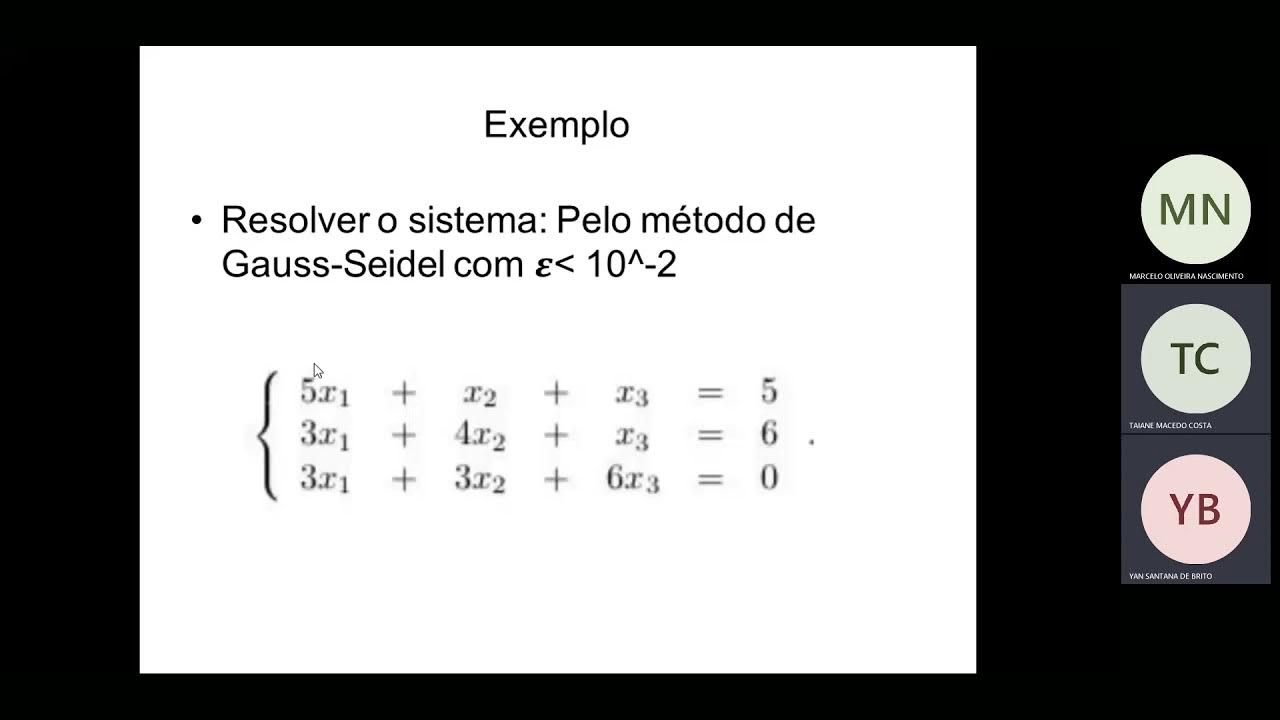 Cálculo Numérico: Método Gauss -Siedel e critérios de convergência ...