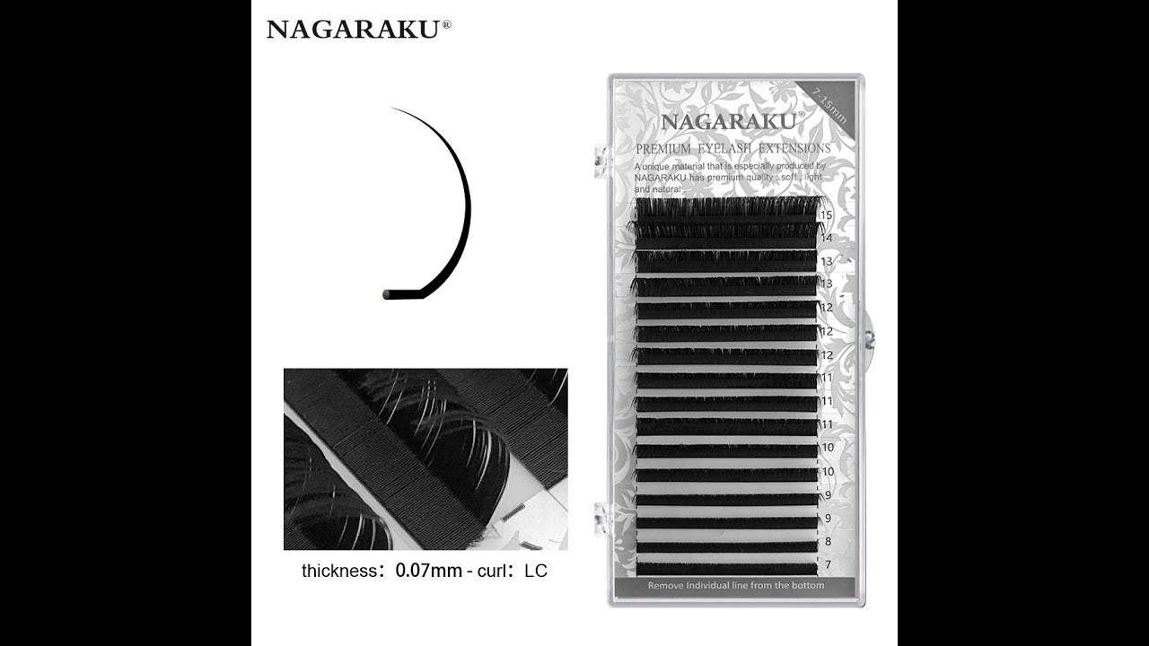 LC curl eyelash extension - YouTube
