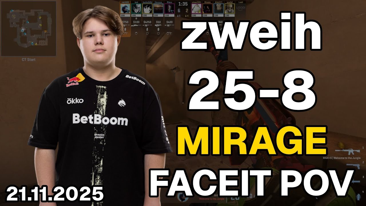 zweih (25-8, 3.12 K/D) Mirage | FACEIT POV DEMO CS2 | Nov 21, 2025 13: ...