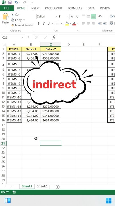Master the INDIRECT Function in Excel | Dynamic Cell Referencing Explained#excel - YouTube